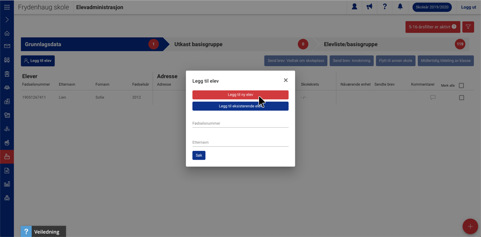 Legg til ny elev på skolen – Vigilo Skole